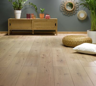 Sol stratifié à clipser Fonio coloris naturel 8 mm l.128.6 x l.19.2 cm ...