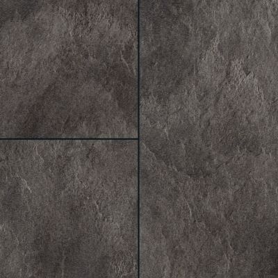 Sol stratifié clipsable Slate aspect pierre anthracite 8 mm compatible ...