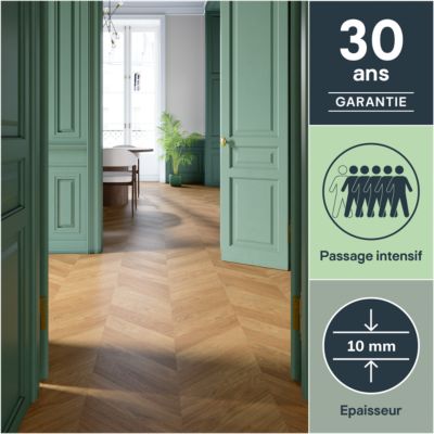 Sol stratifié Leyton GoodHome, passage intense AC5, effet chêne blond ...