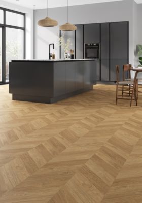 Sol stratifié Leyton GoodHome, passage intense AC5, effet chêne blond ...