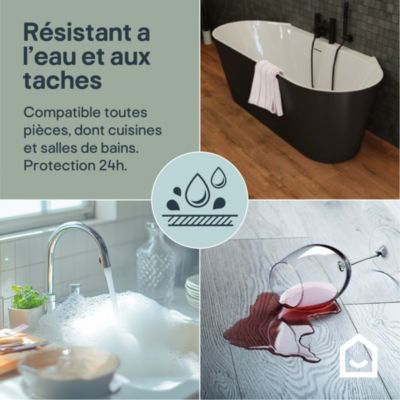 Sol stratifié Leyton GoodHome, passage intense AC5, effet chêne blond ...