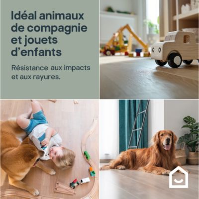 Sol stratifié Leyton GoodHome, passage intense AC5, effet chêne blond ...