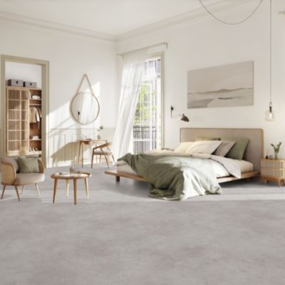 Sol vinyle rouleau Primetex Leone gris effet béton L.2m Gerflor