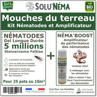 Solunéma - Kit Nématodes 5 millions + Néma'Boost - Contre Les Mouches ...