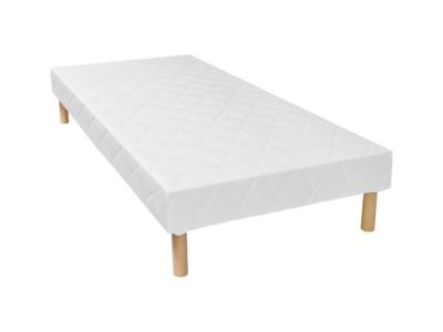 Sommier déco tapissier 100 x 200 cm 14 lattes multiplis - Blanc ...