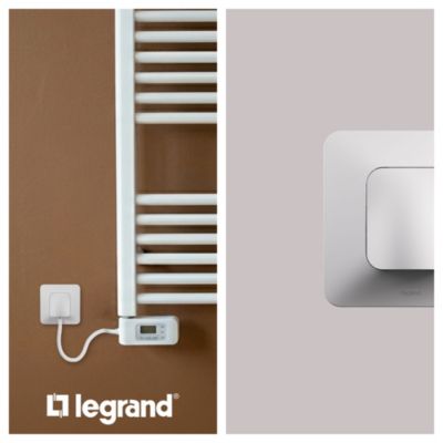 Sortie de câble avec plaque et griffes Neptune blanc, Legrand