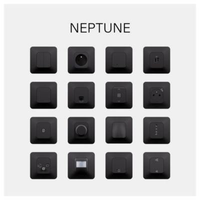 Sortie de câble avec plaque et griffes Neptune noir, Legrand