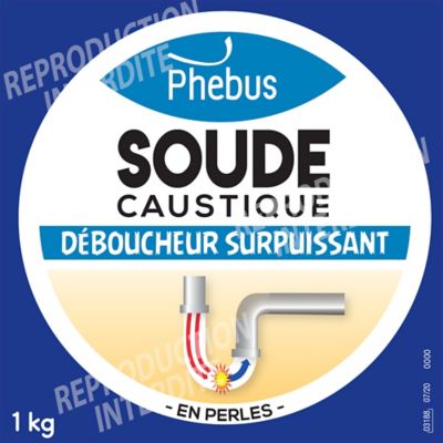 Soude caustique déboucheur surpuissant en perles Phebus 1kg