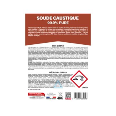 Soude caustique formule pure 99,9% Spado 4kg