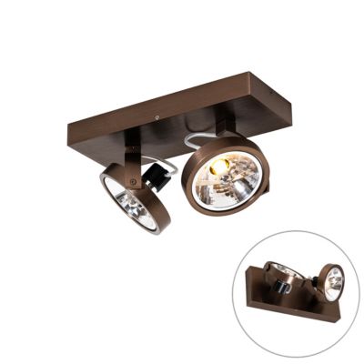 Spot design bronze foncé 2 lumières orientables et inclinables - Go