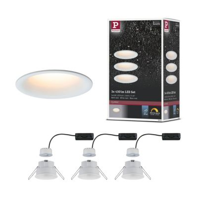 Spot encastré LED Cymbal Coin Kit de 3 IP44 rond 77 mm Coin 3x6W ...