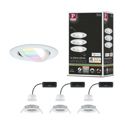 Spot encastré LED Nova Coin rond 84mm 50 RGBW+ 3x6W 3x500lm 230V Blanc ...