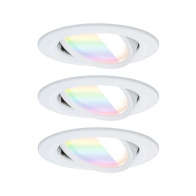 Spot encastré LED Nova Coin rond 84mm 50 RGBW+ 3x6W 3x500lm 230V Blanc ...