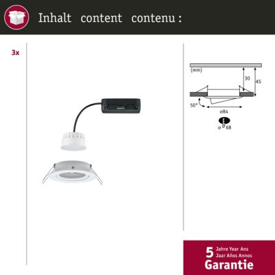 Spot encastré LED Nova Coin rond 84mm 50 RGBW+ 3x6W 3x500lm 230V Blanc ...