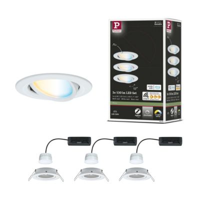 Spot encastré LED Nova Coin rond 84mm 50 Tunable White 3x6W 3x500lm ...