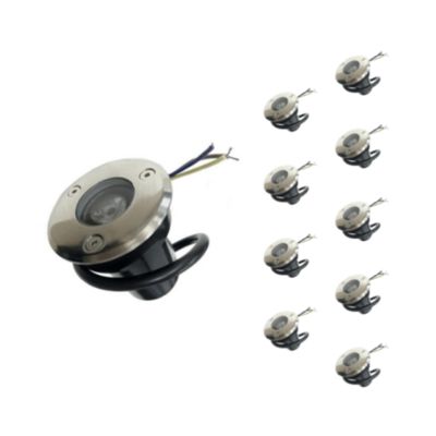 Spot Extérieur Encastrable LED IP65 220V Sol 3W 45 degrés (Pack de 10 ...