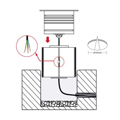 Spot LED extérieur encastrable 7W diamètre 147mm éclairage bleu Spot ...