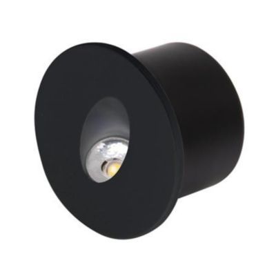 Spot LED mural rond noir 3W 4000K | Castorama