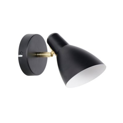 Spot mural Marcel IP20 E14 15W H.14 x L.10 x P.20 cm métal noir mat Corep