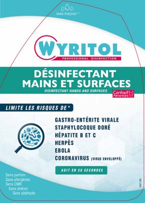 Spray désinfectant dégraissant surface et sol Wyritol 750mL