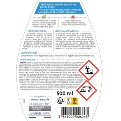 Spray nettoyant anti-traces noires joints salle de bains Starwax 500ml