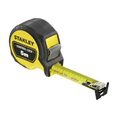 Stanley - Mètre ruban CONTROL LOCK Noir / Jaune (8 m x 25 mm)