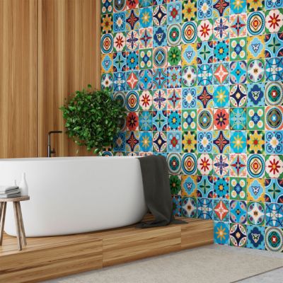 Sticker Mural Carrelage adhésif Cuisine Salle de Bain - 60 STICKERS ...