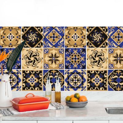 Stickers carrelage carreaux de ciment oriental 20x20cm - Kit de 24 | Castorama