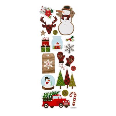 Stickers relief imprimé 25,4 x 10 cm - feeric lights & christmas