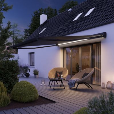 Store banne araza motorisé 5X3.5m avec eclairage LED intégré Klikstrom ...