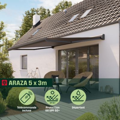 Store banne araza motorisé coffre intégral 5X3 m Klikstrom