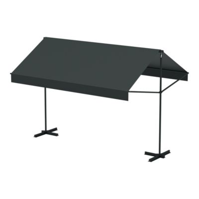 Store banne double pente rétractable à poser Ariano 4 x 3 m gris anthracite