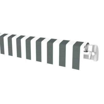 Store banne manuel rayures blanches et grises 3 x 2 m