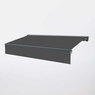 Store banne motorisé Lobas semi-coffre gris 5 X 3,5 m | Castorama