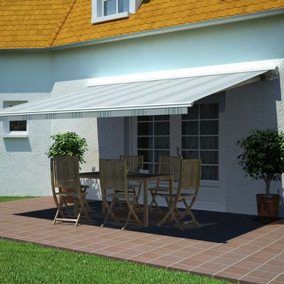 Store de terrasse semi-coffre motorisé Blooma Pure vert 4 x 3m | Castorama