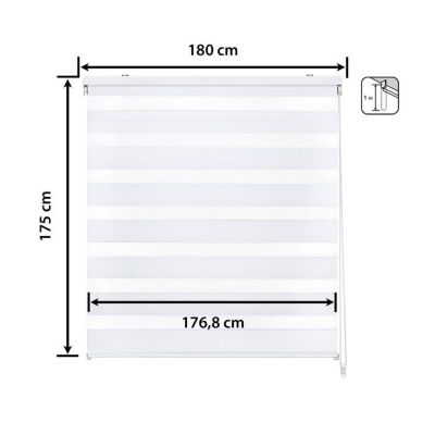 Store enrouleur jour et nuit - Easydeco - Blanc - 180 x 175 cm