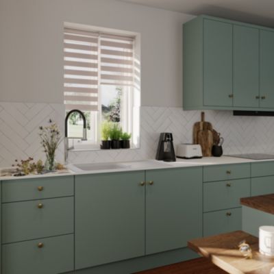 Store enrouleur jour/nuit pose facile Elin Elin gris perle H.140 x l.40cm GoodHome