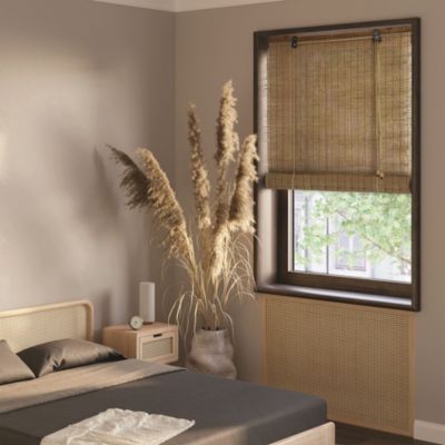 Store enrouleur tamisant Roll'up en toile de jute sans percage H.220 x ...