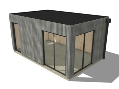 Studio de jardin 4 saisons en bois 5,5 x 3,5 x 2,7 m / isolation RE2020 ...