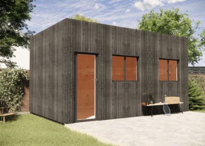 Studio de jardin 4 saisons en bois 5,5 x 3,5 x 3,2 m / isolation RE2020 ...