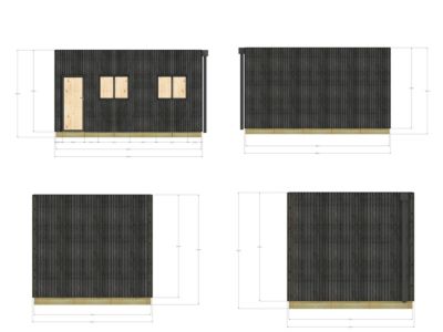 Studio de jardin 4 saisons en bois 5,5 x 3,5 x 3,2 m / isolation RE2020 ...
