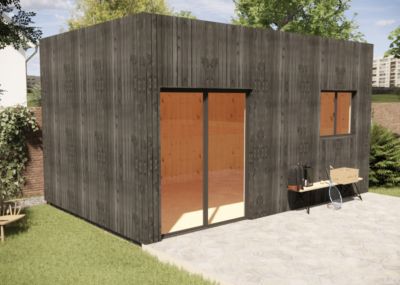 Studio de jardin 4 saisons en bois 5,5 x 3,5 x 3,2 m / isolation RE2020 ...