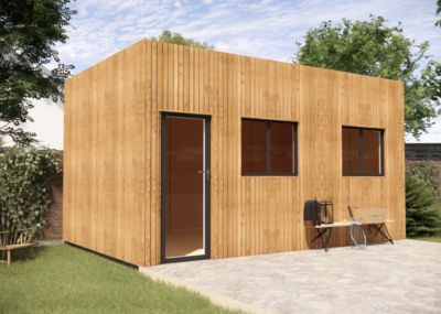 Studio de jardin 4 saisons en bois 5,5 x 3,5 x 3,2 m / isolation RE2020 ...