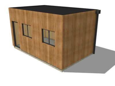 Studio de jardin 4 saisons en bois 5,5 x 3,5 x 3,2 m / isolation RE2020 ...