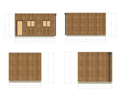 Studio de jardin 4 saisons en bois 5,5 x 3,5 x 3,2 m / isolation RE2020 ...