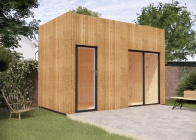 Studio de jardin bien isolé en bois 4,4 x 2,4 x 3,2 m / isolation ...