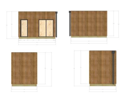 Studio de jardin bien isolé en bois 4,4 x 2,4 x 3,2 m / isolation ...