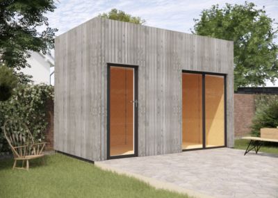 Studio de jardin bien isolé en bois 4,4 x 2,4 x 3,2 m / isolation ...