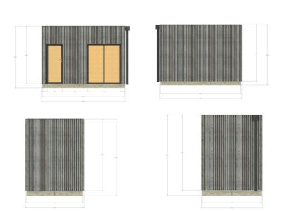 Studio de jardin bien isolé en bois 4,4 x 2,4 x 3,2 m / isolation ...