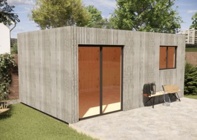 Studio de jardin habitable en bois 5,5 x 3,5 x 2,7 m / menuiseries alu ...